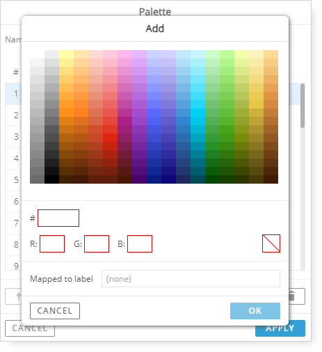 Mapping the Color of the Palette to a Label